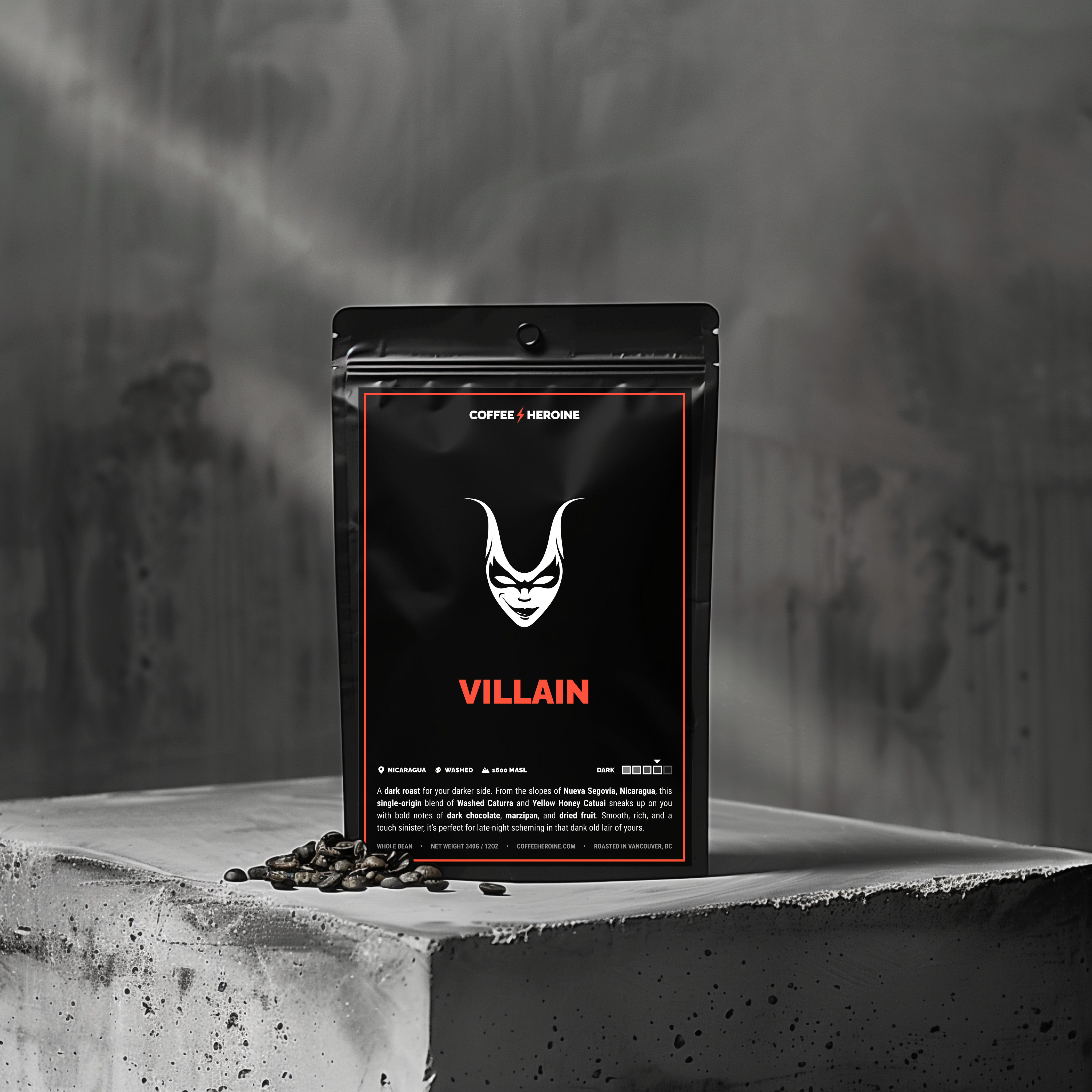 Villain • Dark Roast • Nicaragua • 340g | Coffee Heroine Roasters ...